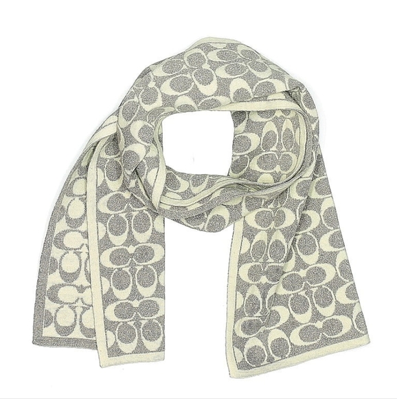Coach | Accessories | Coach Gray And Cream Signature Scarf | Poshmark